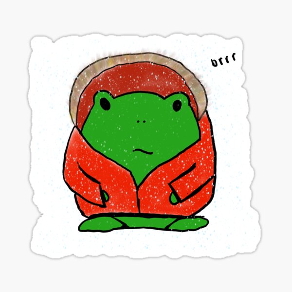 "frog in jacket " Sticker for Sale by ameliaraz | Redbubble