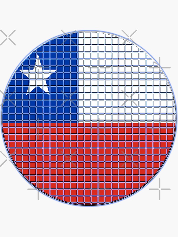 "Chile Flag Rounded - Squares Pixel " Sticker by MoonElite | Redbubble