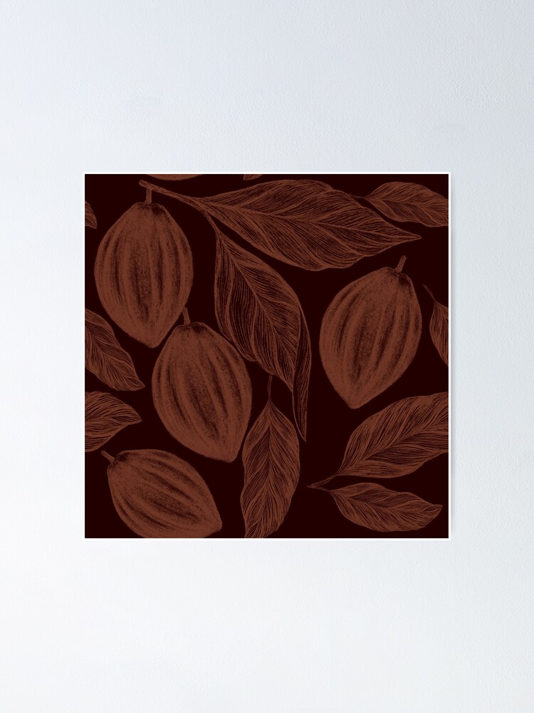 "Dark pencil pattern with cocoa fruits tree" Poster for Sale by hmorena ...