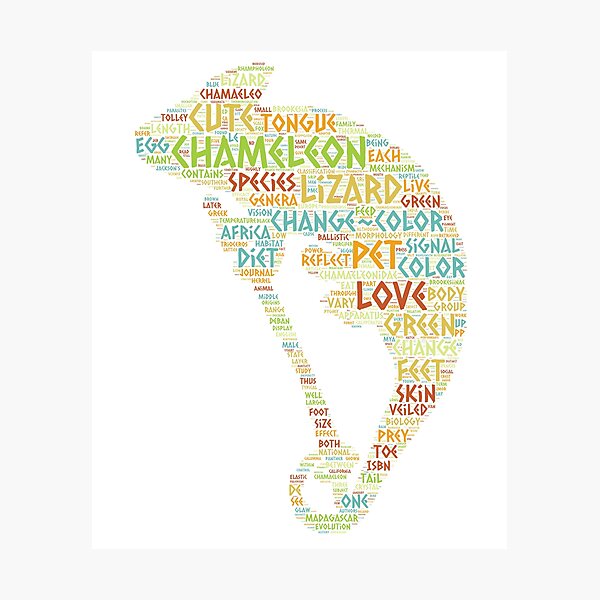 "Chameleon Word Cloud Art" Photographic Print for Sale by Phoenix23 ...