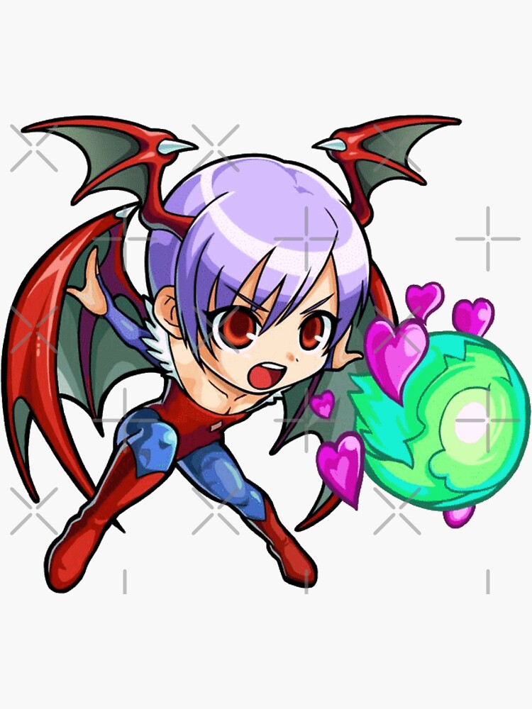 Pegatina «Morrigan Aensland Darkstalkers Linda Chibi Demonio Dragón ...