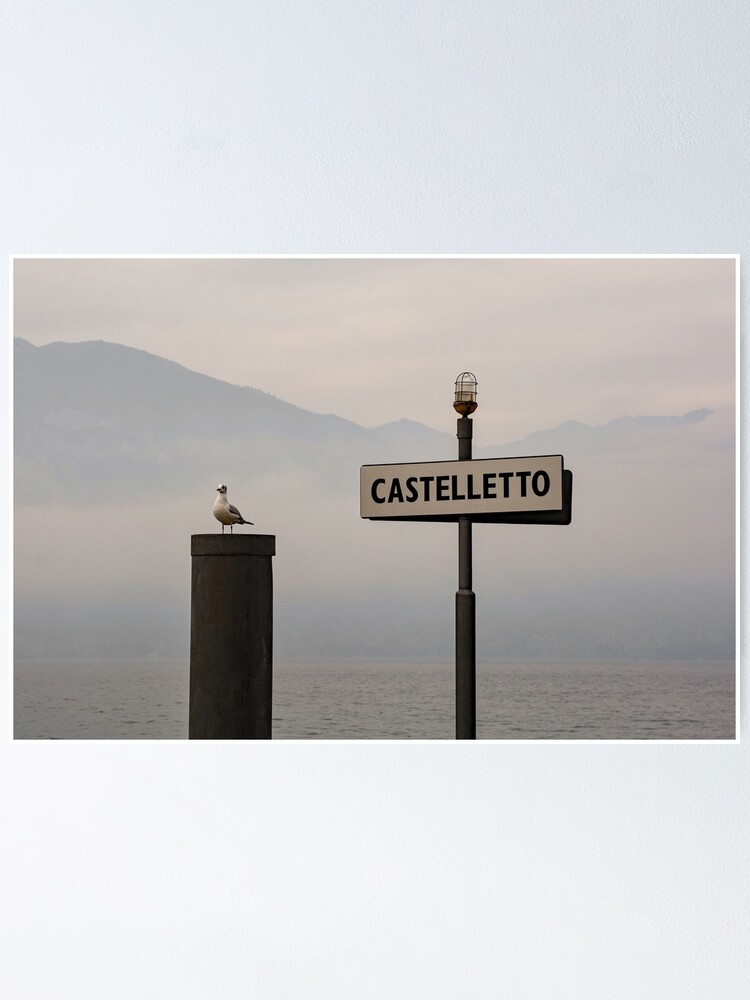 "Castelletto Ferry Port Sign on Lake Garda, Italy" Poster for Sale by ...