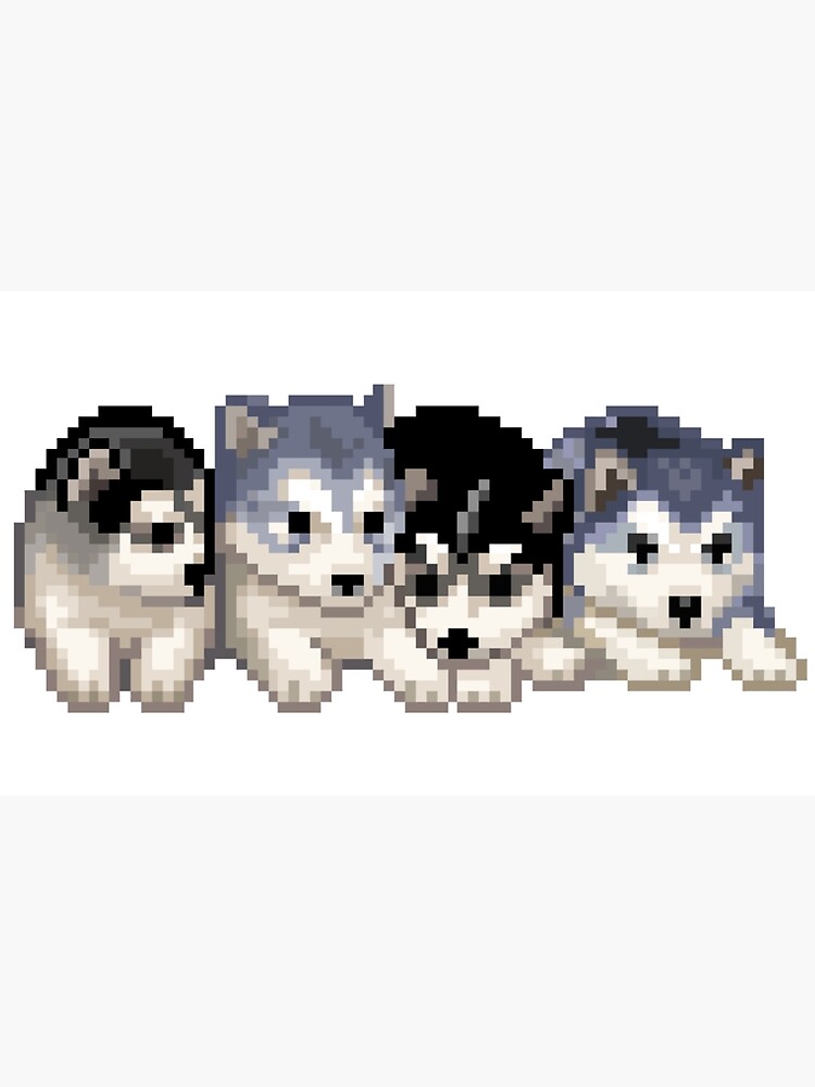 "Pixel Husky Welpen" Kunstdruck von erinaugusta | Redbubble