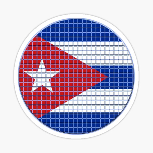 "Cuba Flag Rounded - Squares Pixel " Sticker by MoonElite | Redbubble