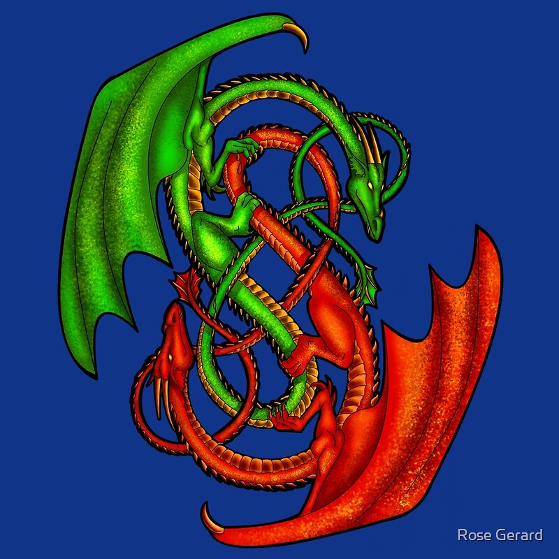 "Entwined Dragons" by Rose Gerard | Redbubble