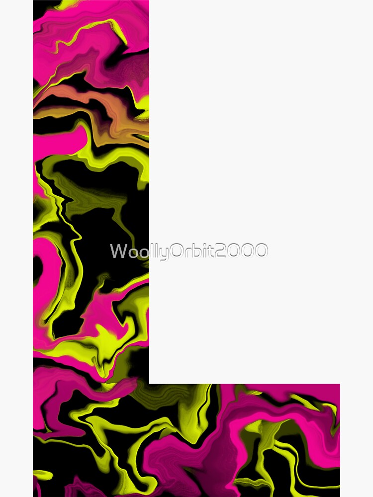 "Letter L Sticker; pink and yellow design" Sticker for Sale by ...