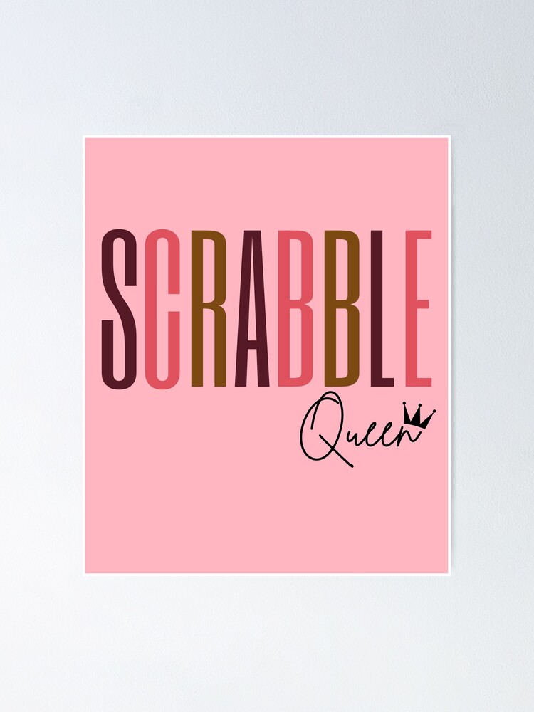 "Scrabble queen pink background | Scrabble lovers | Scrabble player ...