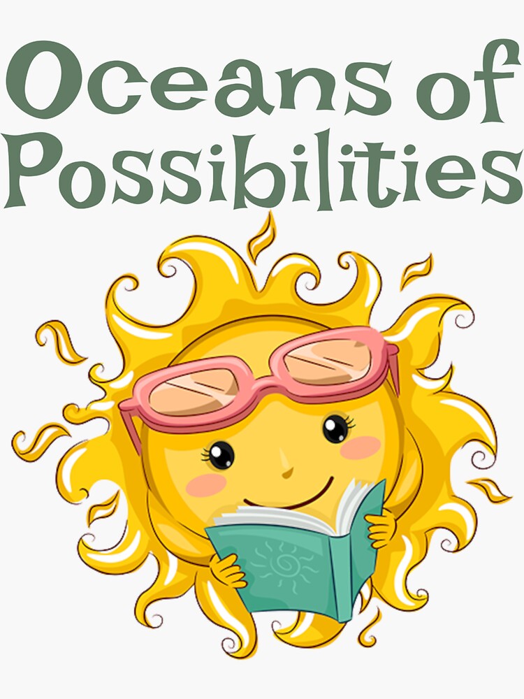 "Oceans of possibilities summer reading" Sticker for Sale by kadashirt ...