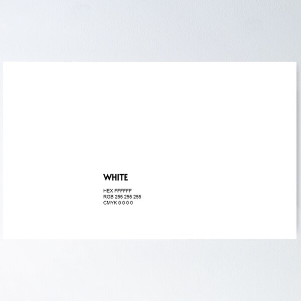 "White - Color Pantone Colour Design" Poster for Sale by Shirtlify ...