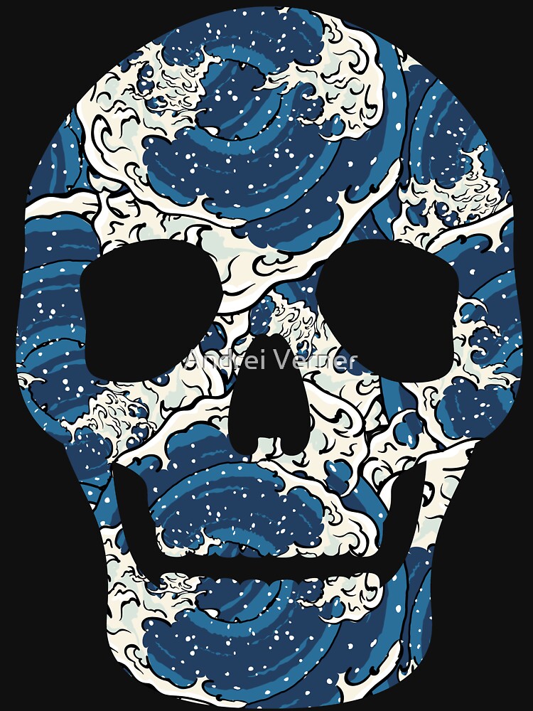 "Japanese Art Ocean Wave Skull Tattoo " T-shirt for Sale by grebenru ...