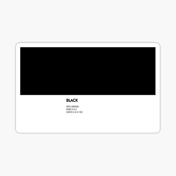 "Black - Color Pantone Colour Design" Sticker for Sale by Shirtlify ...