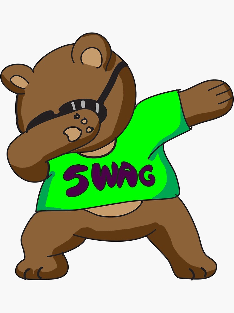 "Dabbing Bear" Sticker for Sale by CreativeStrike | Redbubble