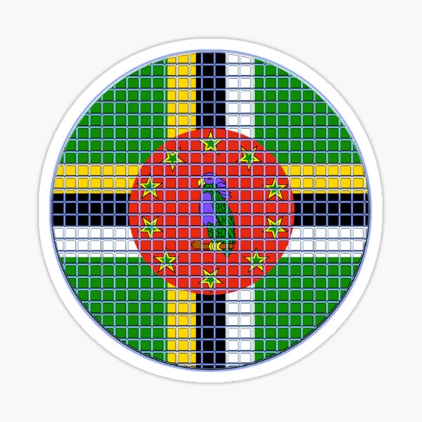 "Dominica Flag Rounded - Squares Pixel " Sticker for Sale by MoonElite ...