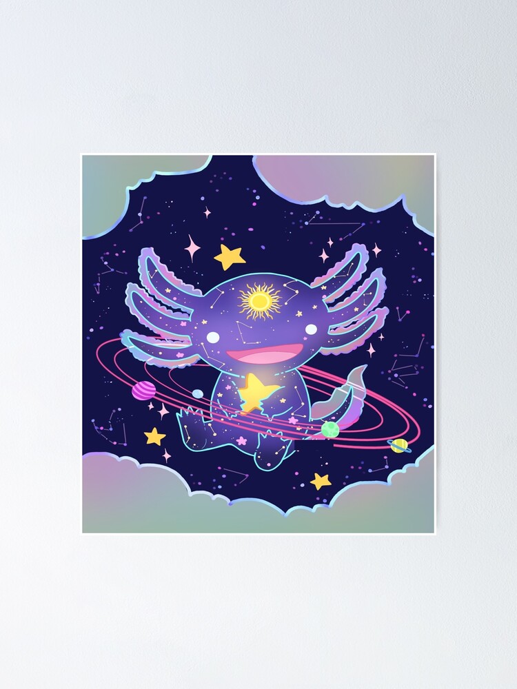 "cute purple axolotl" Poster for Sale by illuminartt | Redbubble