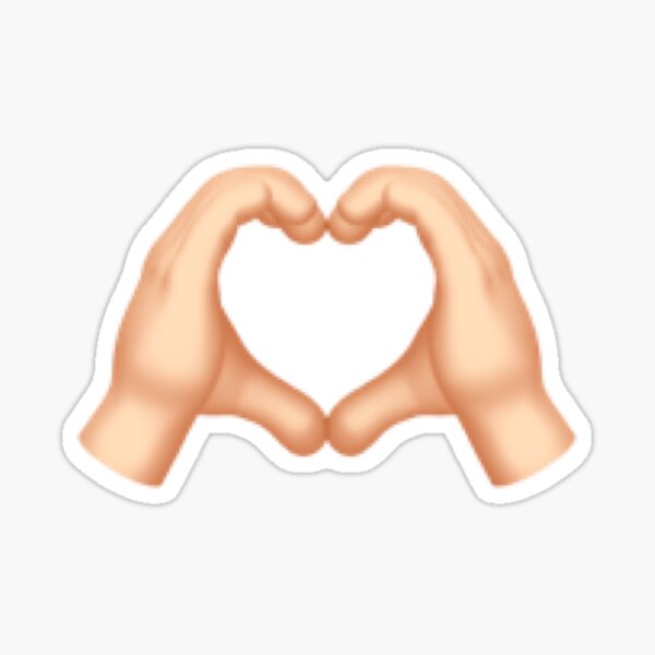 Pegatina «etiqueta engomada del emoji del corazón de la mano y caja del ...