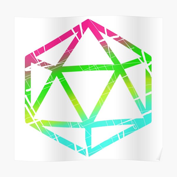 "Rejected Neon D20" Poster for Sale by Dead1bird | Redbubble