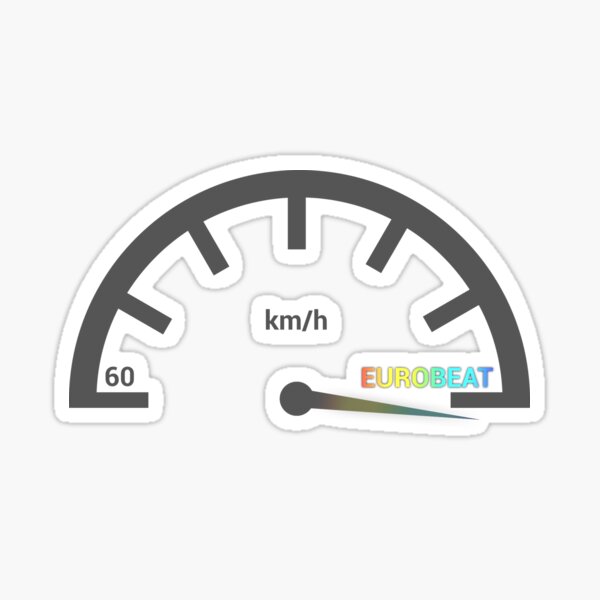 "Eurobeat Speedometer" Sticker for Sale by bedrocksolid | Redbubble