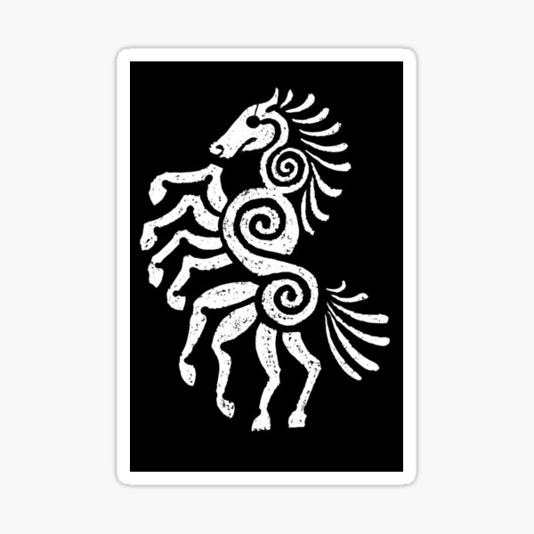 "Sleipnir cave drawing.. " Sticker for Sale by Blackenedstudio | Redbubble