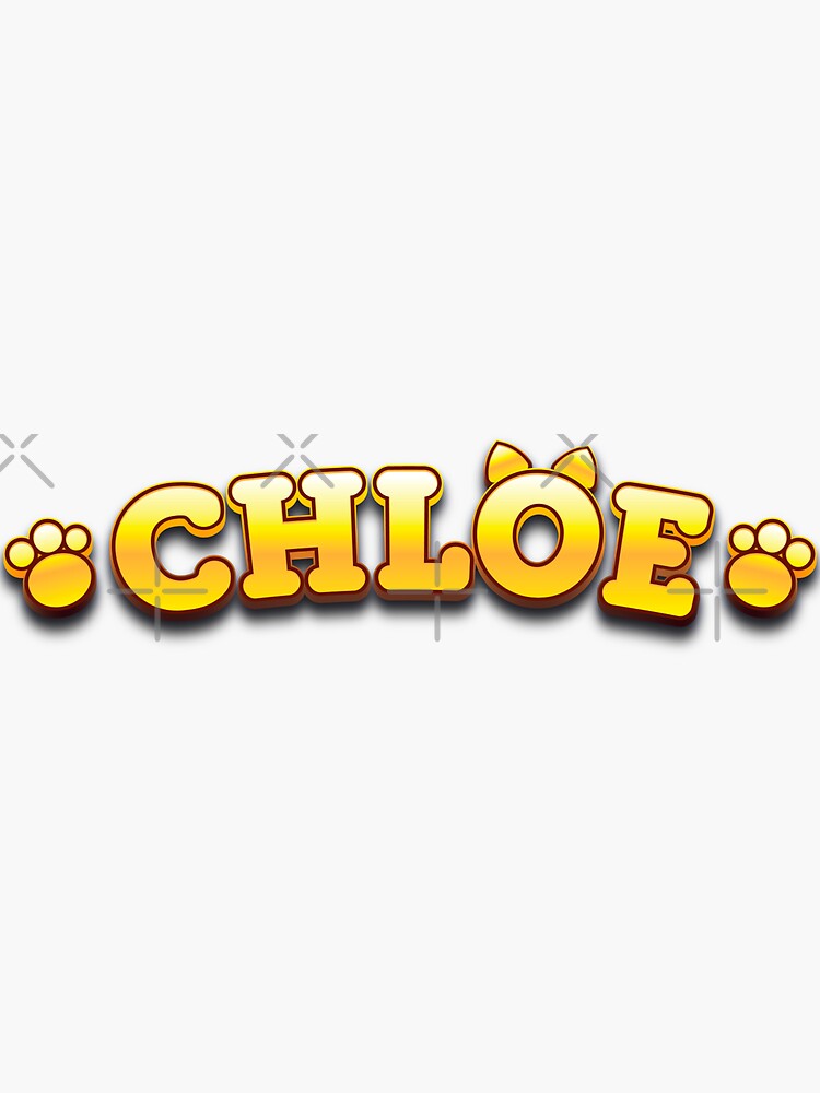 "Chloe cat's name with cat paws - Pet" Sticker by cartoon | Redbubble