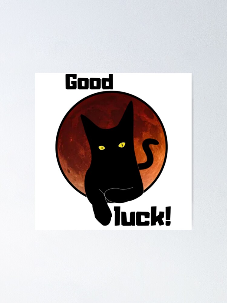 "Black Cat, Good Luck !" Poster for Sale by Amlir | Redbubble