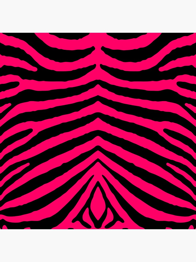 "Black and Hot Neon Pink Zebra Animal Safari Stripes" Sticker for Sale ...