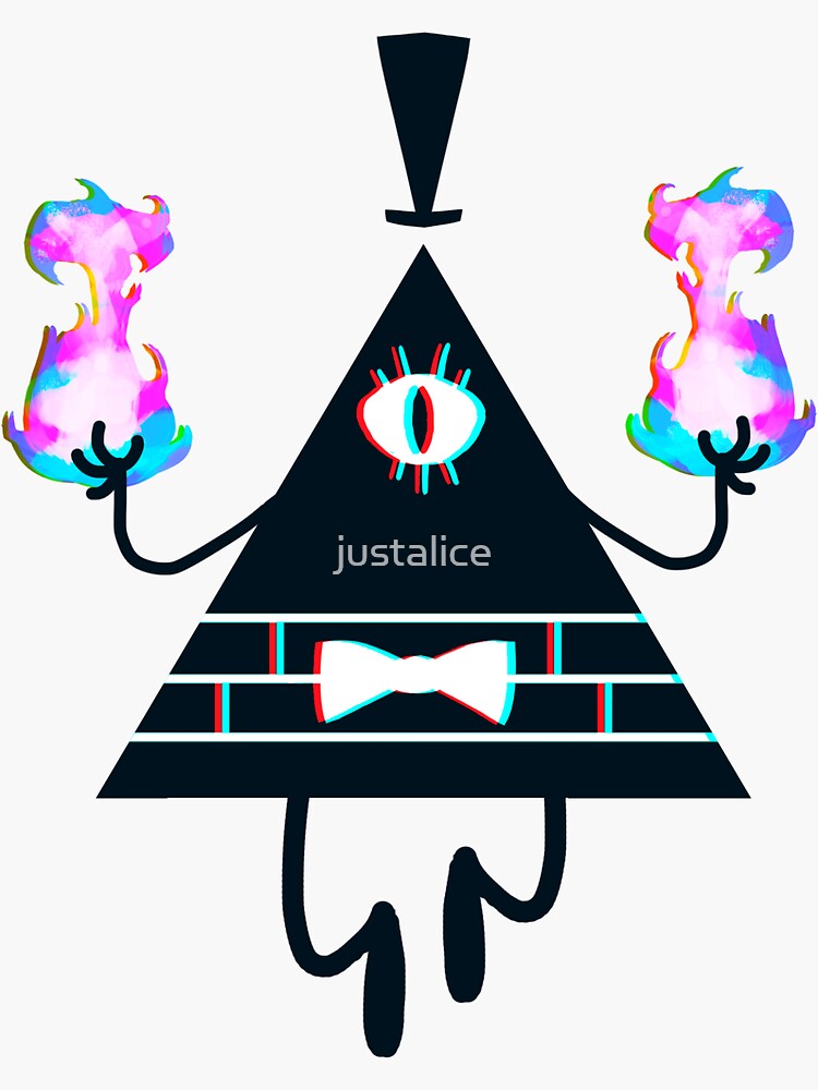 "Bill Cipher White Version" Sticker by justalice | Redbubble