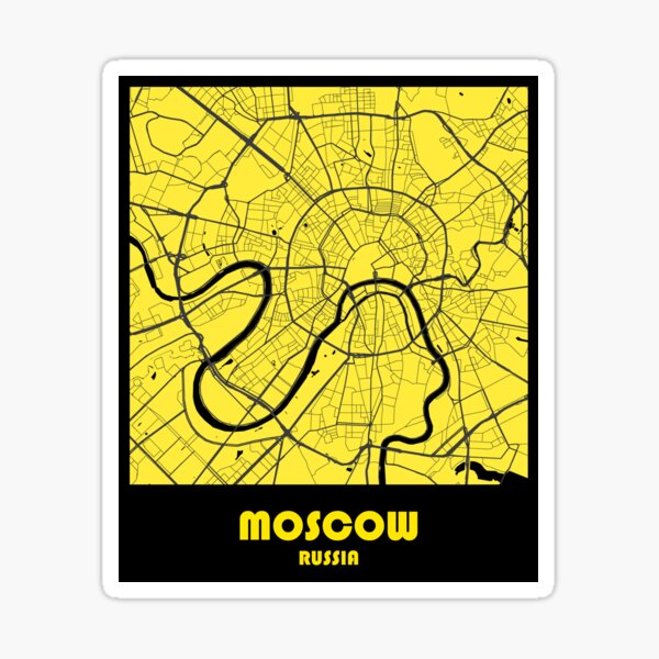 "CITY MAP ART PAINTING OF MOSCOW" Sticker for Sale by CPFdesign | Redbubble
