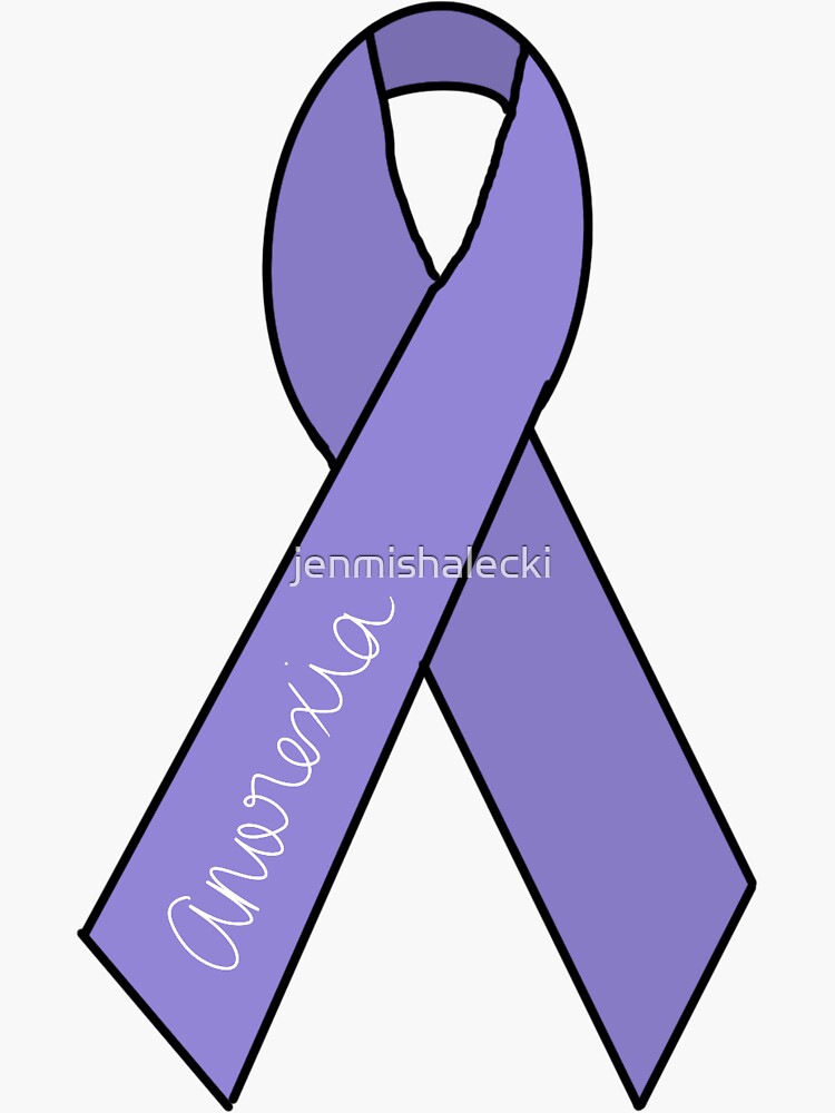 "Anorexia Awareness Ribbon " Sticker for Sale by jenmishalecki | Redbubble