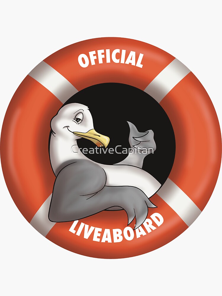 "Official Liveaboard" Sticker by CreativeCapitan | Redbubble
