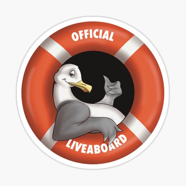 "Official Liveaboard" Sticker by CreativeCapitan | Redbubble
