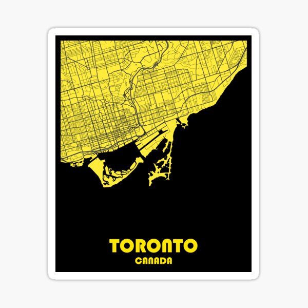 "CITY MAP ART PAINTING OF TORONTO" Sticker for Sale by CPFdesign ...