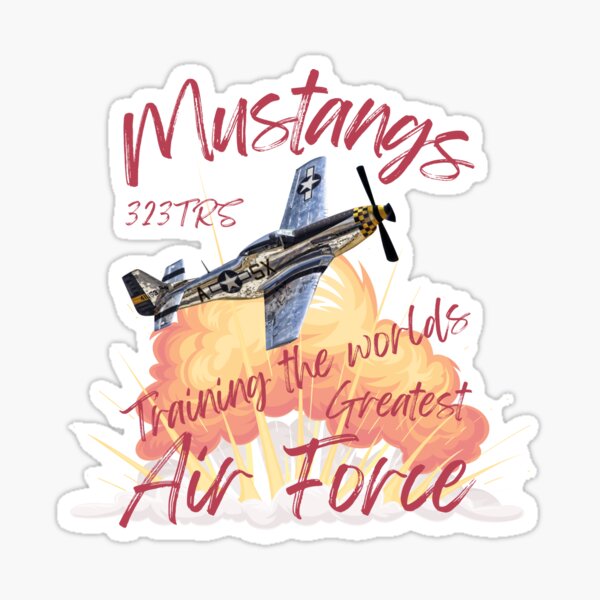 "323 TRS Mustangs" Sticker for Sale by AimHighShop | Redbubble