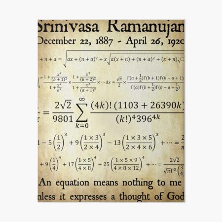 "Srinivasa Ramanujan An Equation Expresses God Mathematics Quote ...