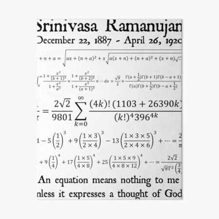 "Srinivasa Ramanujan An Equation Expresses God Mathematics Quote ...