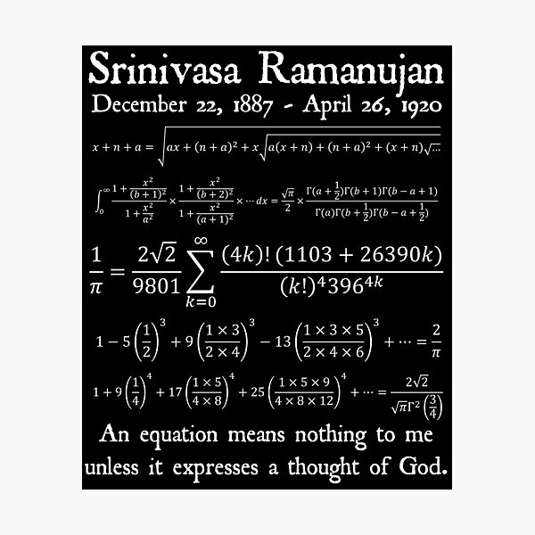 "Srinivasa Ramanujan An Equation Expresses God Mathematics Quote ...