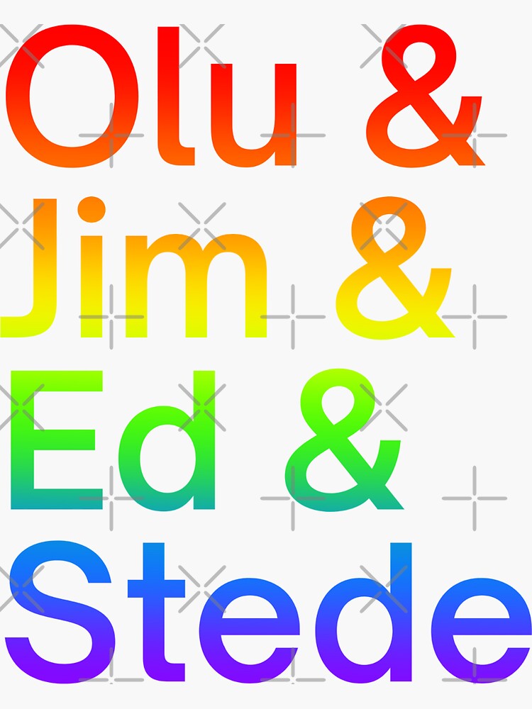 "OFMD Character Names - RAINBOW Colorway" Sticker for Sale by FanFlair ...