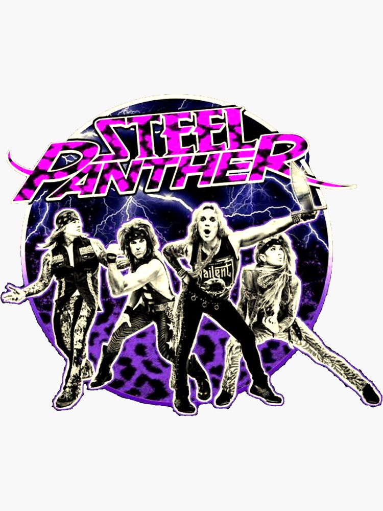"steel panther band rock logo clasic" Sticker by amndaasmshtt | Redbubble