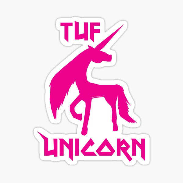 "Tuf Unicorn -pink" Sticker by MCArtist | Redbubble