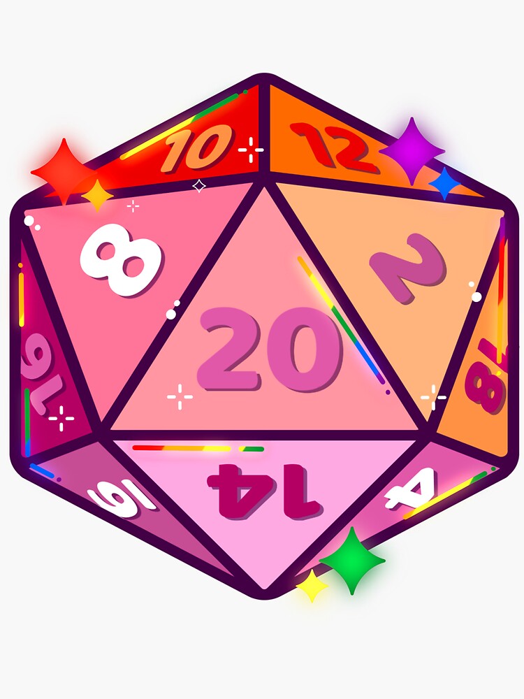 "Lesbian - Pride DND Dice" Sticker by LoveOrion | Redbubble