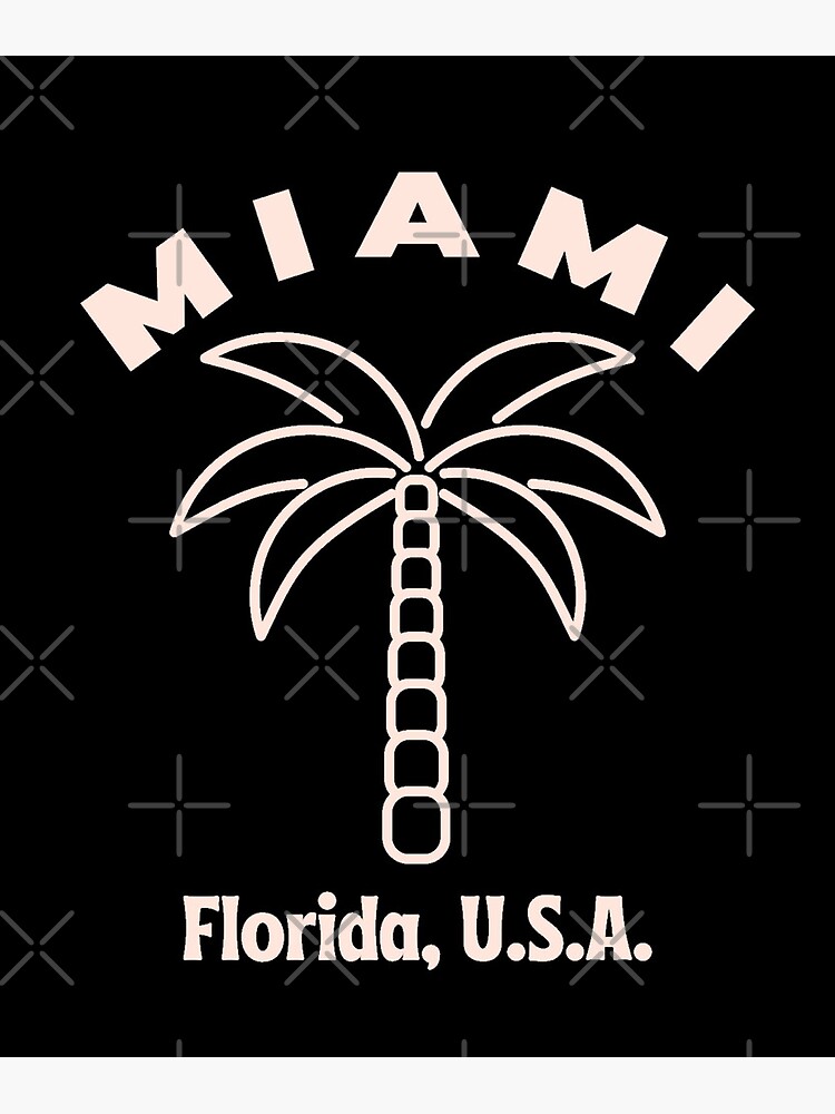 "Retro Eighties Pastel Pink Miami Florida U.S.A. - Wide Font / Fat Font ...