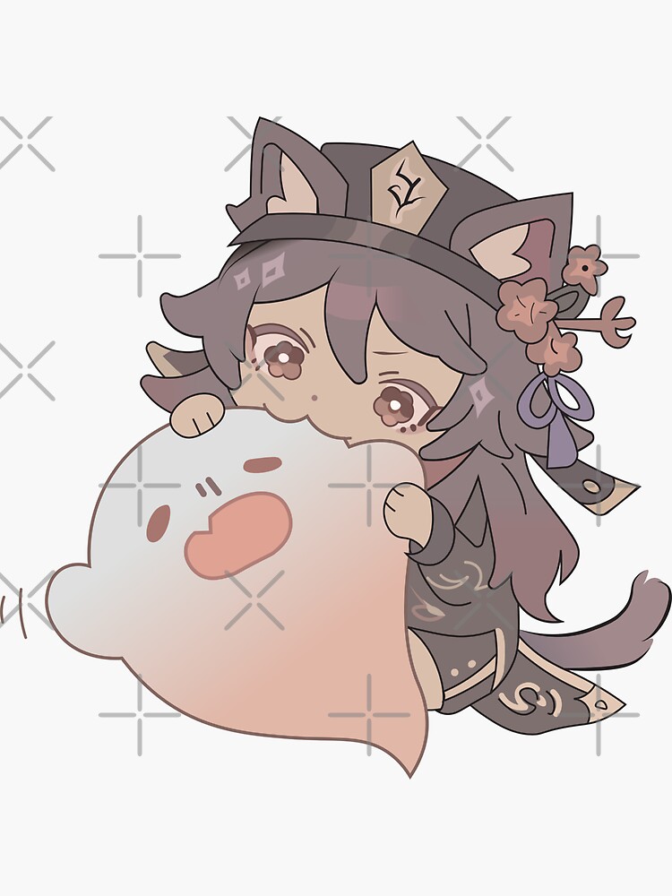 "Kawaii Chibi Hu Tao Biting Boo Tao" Sticker for Sale by fanjerX ...