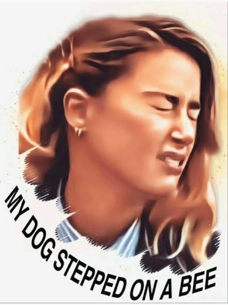 "Amber Heard - My Dog Stepped On A Bee" Sticker for Sale by Chancleta ...