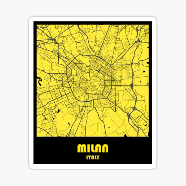 "CITY MAP ART PAINTING OF MILAN" Sticker for Sale by CPFdesign | Redbubble