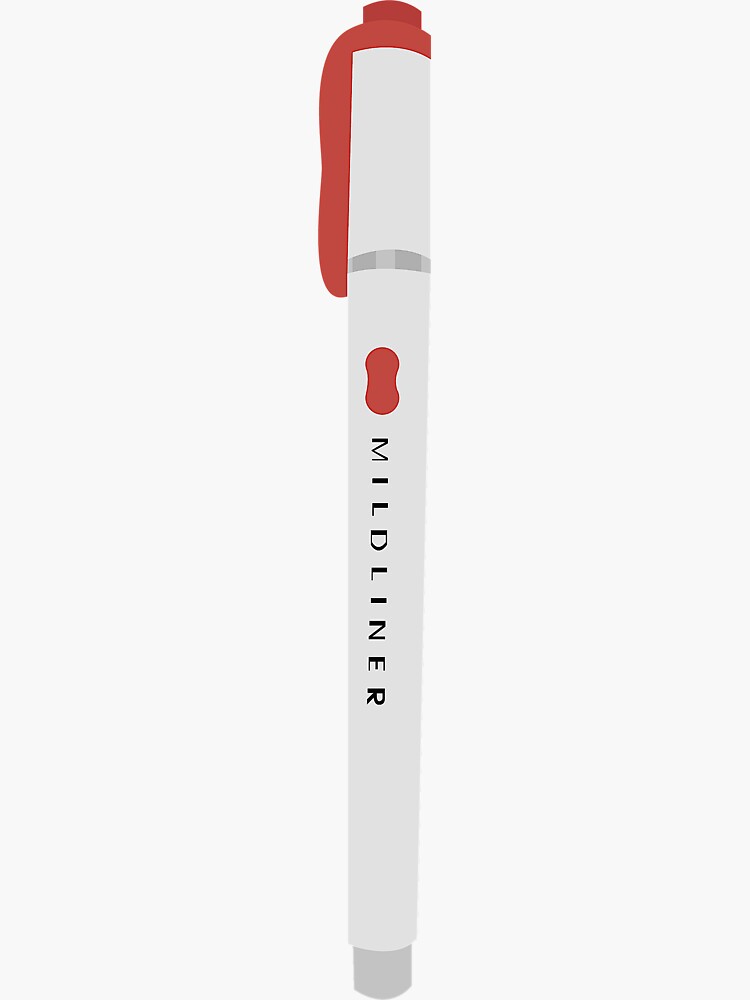 "Red Mildliner Pen" Sticker for Sale by notwithoutbooks | Redbubble