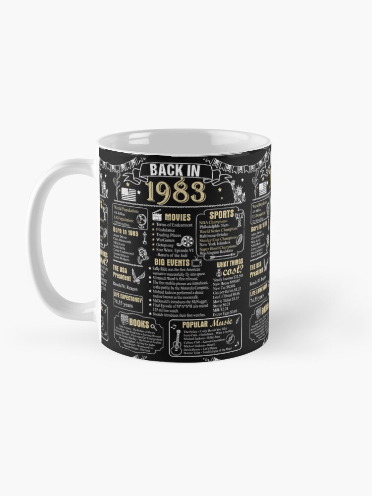 "Birthday Anniversary 1983 History Back in 1983" Coffee Mug for Sale by ...