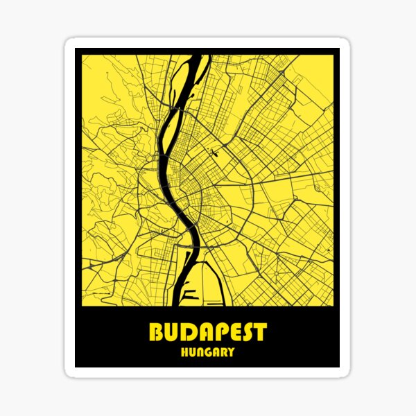 "CITY MAP ART PAINTING OF BUDAPEST" Sticker for Sale by CPFdesign ...