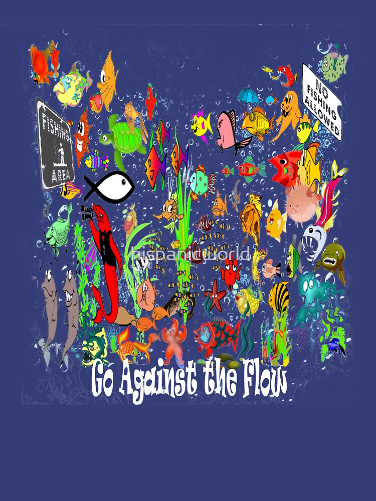 "Go Against the Flow Christian Fish Symbol Witness" T-shirt for Sale by ...