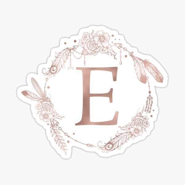 Letter E Pink Glitter Stickers | Redbubble