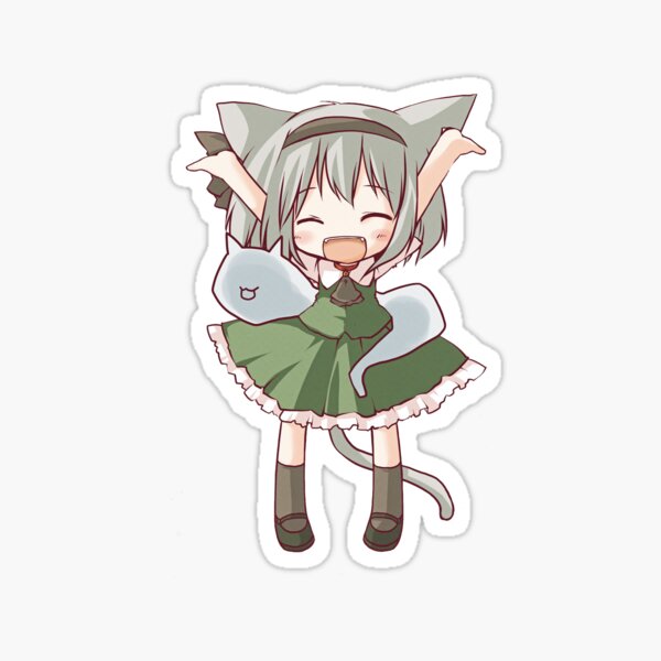 "Anime Neko Girl #077" Sticker by MapleDecora | Redbubble