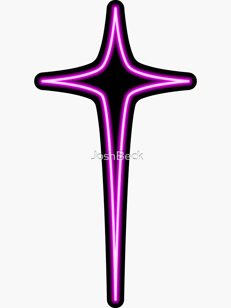 "Pink Neon Cross" Sticker by JoshBeck | Redbubble